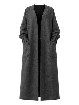 NIKKA PLACE Oversized Boiled Wool Maxi Cardigan - Grey