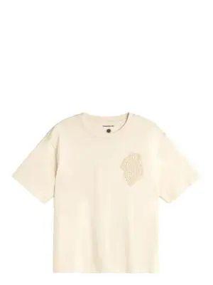 THINKING MU Lucia Embroidered Patch T-shirt - White