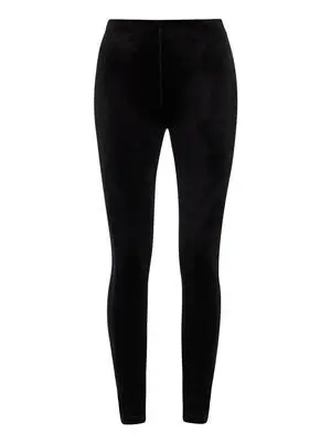 LIA ARAM Form-fitting Velvet Leggings - Black