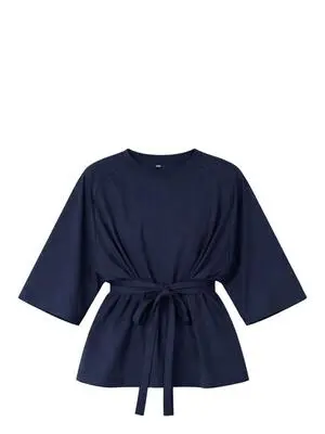 LOU&UP (FORMERLY LOUP CLOTHING) Wrap Tie Tee - Blue