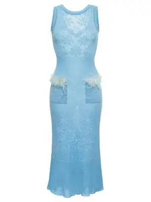 ANDREEVA Baby Rose Knit Dress - Blue