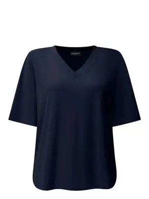 JAMES LAKELAND V-neck Jersey Top - Blue