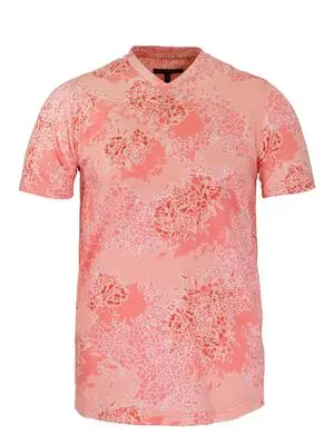 LORDS OF HARLECH Maze Bouquet Island V-neck Tee - Pink