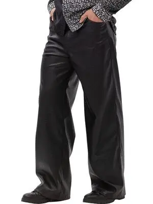 MAISON BOGOMIL Faux Leather Straight Pants - Black