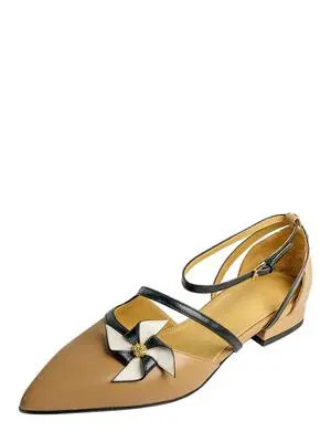 MASTRA MA' Zephyra Pinwheel Ballerina Shoe - Brown/black