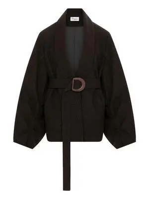 THISISU COLLECTION Textured Coat With Belt - Brown