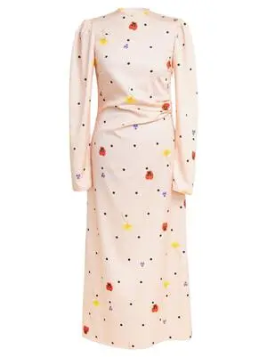 RAINSISTERS Long Sleeve Midi Dress - Pink