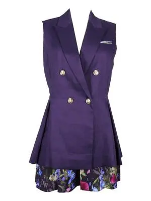 FLORA BY ALEXANDRIA Paulina Blazer Vest - Blue