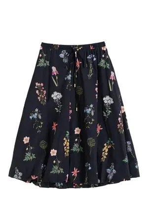 LOUCHE Dixie Flower Press Print Balloon Hem Midi Skirt