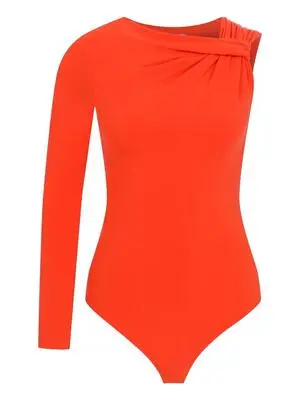 MAAN ISTANBUL Asymmetrical Sleeve Bodysuit - Orange