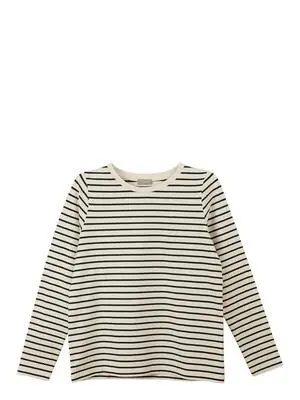 COVE Neutrals Relaxed Fit Stone & Stripe Tee - Black