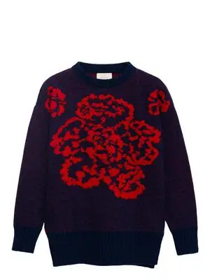 PERALUNA Sally Jacquard Knit Jumper - Blue/red