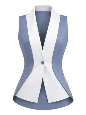 LUMINA ELIGMA Gathered Suit Vest Ensemble - Grey