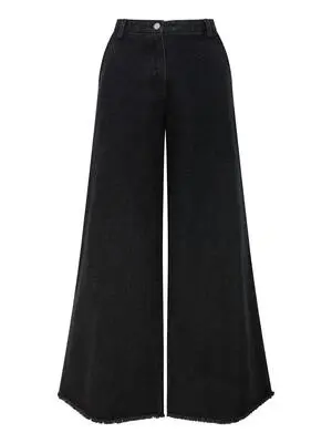 JAMES LAKELAND High-waisted Frayed Hem Jeans - Black