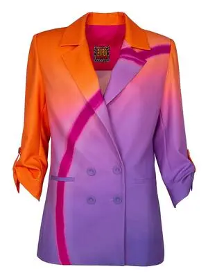 LALIPOP DESIGN Double-breasted Digital Print Jacket - Purple