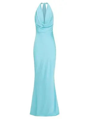STUDIO LEXI Amalia Halterneck Gown - Blue