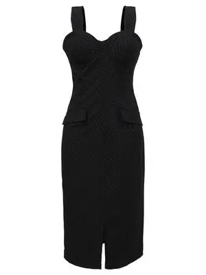 SMART AND JOY Sleeveless Mini Sheath Dress With Dots Print - Black