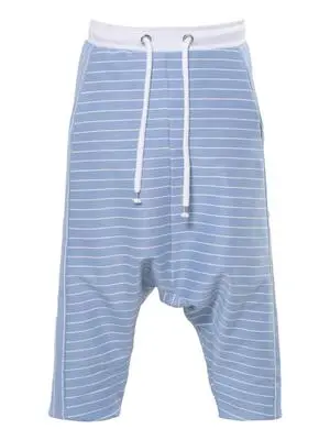 METAMORPHOZA Striped Drop Crotch Denim Trousers - Blue