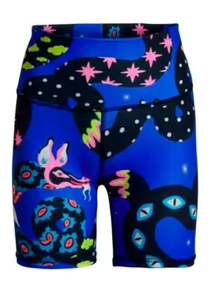 PITAYA YOGA Dragon Dreams Printed Shorts - Blue