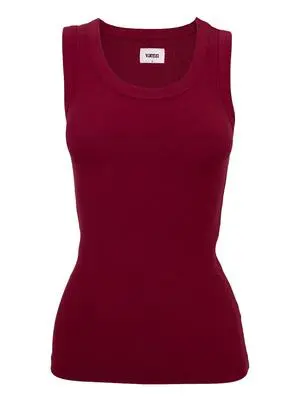 VÆNN Ribbed Scoop Neck Tank - Red