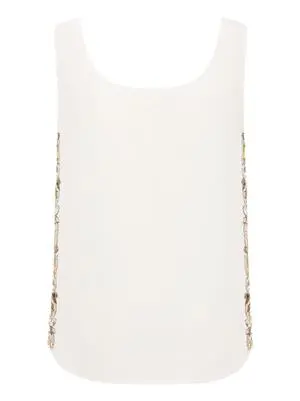 EMMA WALLACE Silk Embellished Tank Top - White