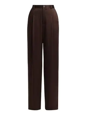 CENTRE PIECE Walker Satin Trousers - Brown