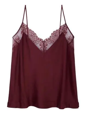 MAMU DREAM Washable Organic Stretch Silk Camisole - Red