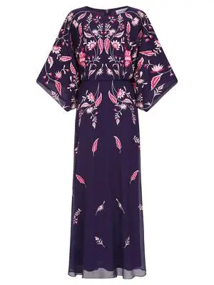 FROCK AND FRILL Viola Embroidered Maxi Dress - Purple