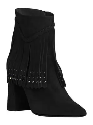 BEAUTIISOLES BY ROBYN SHREIBER Suede Ankle Bootie With Studs - Black