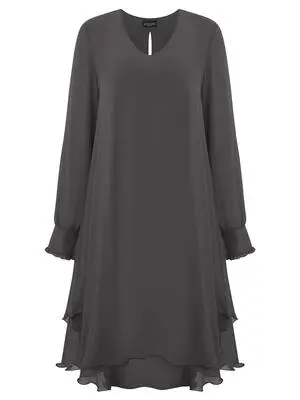 JAMES LAKELAND Long Sleeve Wave Hem Dress - Grey