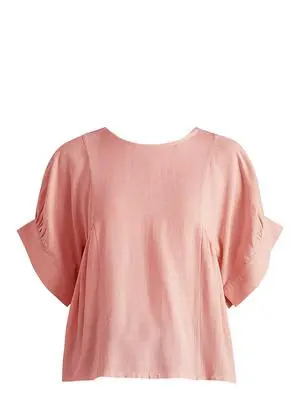 PAISIE Relaxed Fit Top With Bow Detail Pink