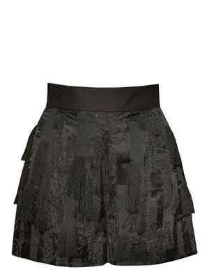 GEEGEE COLLECTION Sekhmet Fringe Shorts - Black