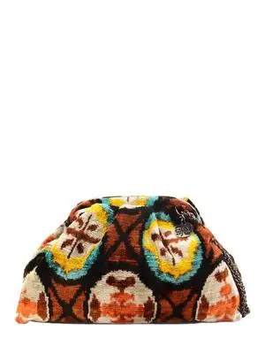 SJW BAGS LONDON Victoria Ikat Mini Pouch Bag - Black/brown