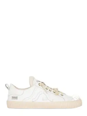 SPRINGA | UNIQUE VULCANIZED SNEAKERS ITALIAN HANDMADE Wavy Leather Embroidery Sneakers - White