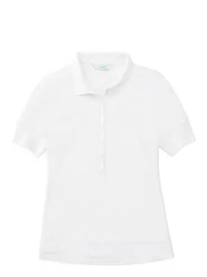 HEDGE Cotton Jersey Stretch Polo - White