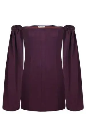THISISU COLLECTION Balloon Sleeve Mini Dress - Purple