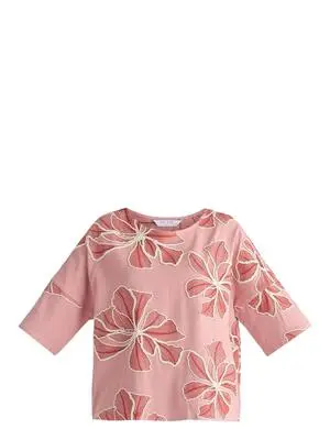 PAISIE Relaxed Fit Floral Embroidered Top - Pink