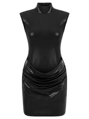 KHELA THE LABEL Mini Dress With Cut-out And Draped Detail - Black