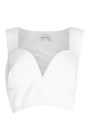 CIRCULAR PATH Crop Bustier Top - White