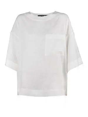 UNA BERZINA Oversized Linen T-shirt - White