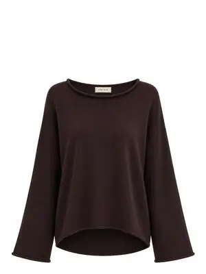 FIORA MUSE Relaxed Wide Sleeve Cashmere Sweater Brown