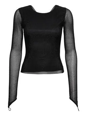 OW Mesha Rhinestone Blouse - Black
