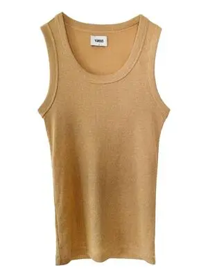VÆNN Metallic Scoop Neck Tank - Gold