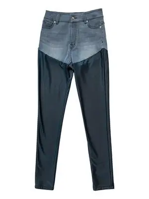CIRCULAR PATH Combo Straight Leg Jeans - Black/grey