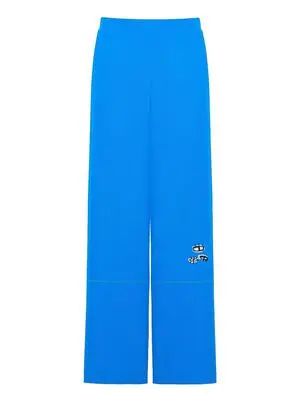 KING NAKED Wide-leg Pants With Embroidery - Blue