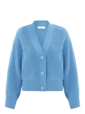 PERALUNA Olivia V-Neck Knit Cardigan