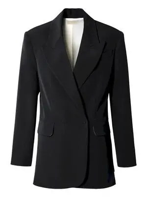 AGGI BY HALEWSKI Oversized Double-breasted Blazer - Black