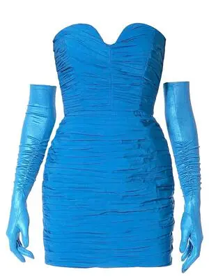 AGGI BY HALEWSKI Aggi By Halewski Diva Corset Mini Dress With Gloves