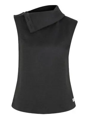 NAZLI CEREN Geena Sleeveless Roll-neck Top - Black