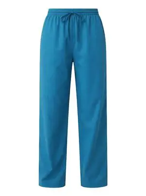 ASHITA FERNANDES Straight-leg Pants With Elastic Waistband - Blue